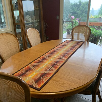Tribal Wool Table Runner-harding-black and Cream Southwestern Runner ...