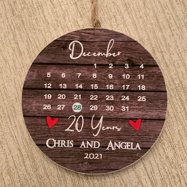 Ornament Anniversary 15 Years, Anniversary Ornament Wood, Anniversary ...