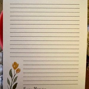 Personalize Flower Notepad Custom Flower Notepad Personalized Office ...