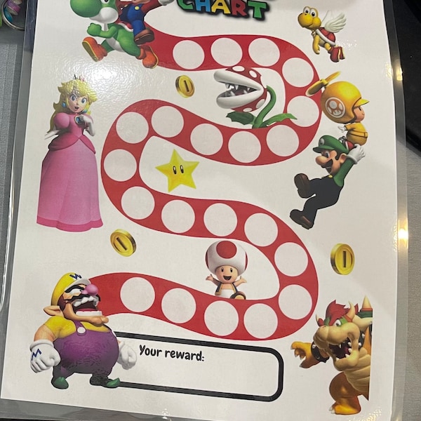 SUPER MARIO Reward Chart | Printable Mario Behavior Chart | Daily Chore ...