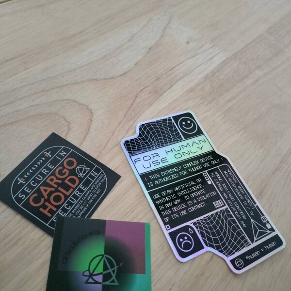 Anti-a.i. ish Holographic Vinyl Decal Cyberpunk Laptop Sticker ...