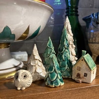 Mini Clay Tree, Small Pottery Trees, Ceramic Bushes, Miniature Fairy ...