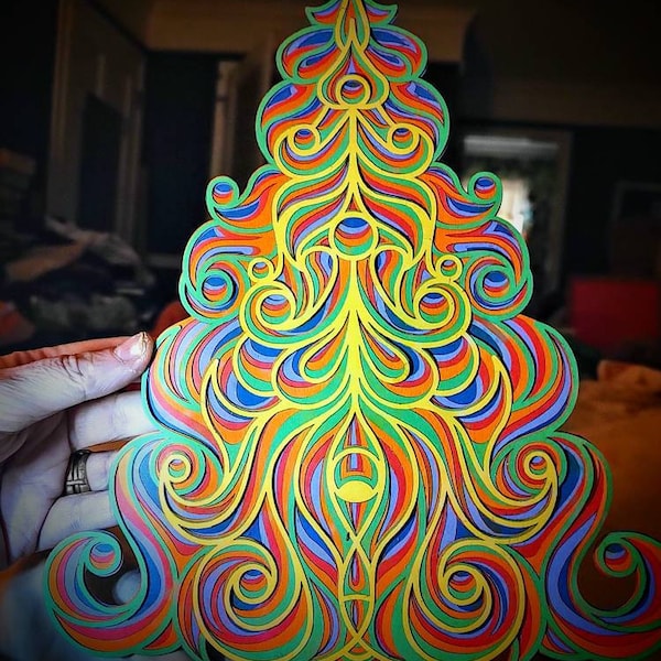 Christmas Tree 3D Zentangle Svg Files | Papercut for Cricut, CNC, Laser ...