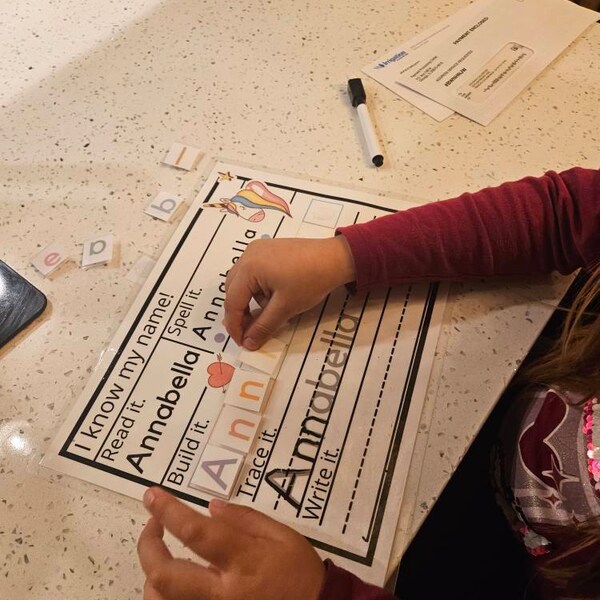 For Classroom Use. Dry Erase Name Mat, Learn to Spell and Write Name ...