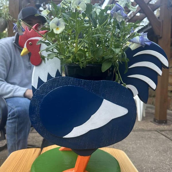 Rooster Planter, Scroll Saw Pattern, Diy, Garden Ornament, Rooster ...
