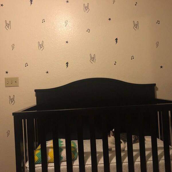 Rock and Roll Decal Set - Nursery Decor, Gift for Mom, Wall Decor, Kids ...