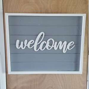Wooden Welcome Word Cutout Script Welcome Sign Painted | Etsy