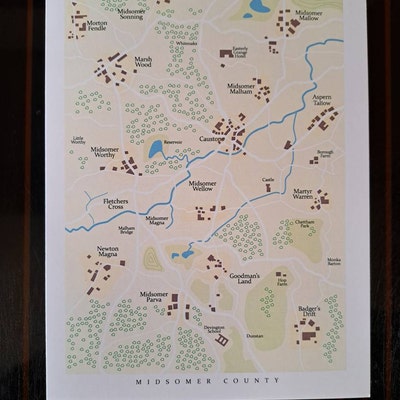 Midsomer Murders Locations Map Poster High Quality Print - Etsy UK