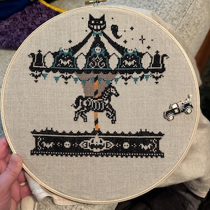 Vintage Haunted Carousel Cross Stitch Pattern Creepy, Beistle, Pumpkin ...