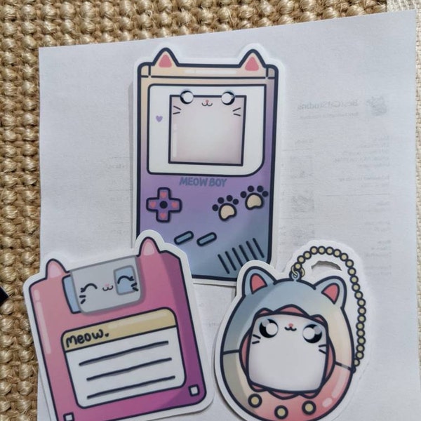 90’s Nostalgia Cat Sticker - Gaming Stickers - Vinyl Sticker Decal for ...
