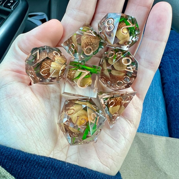 Acorn Dnd Dice Set, D&D Dice, Sharp Edge Dice, Dungeons and Dragons ...