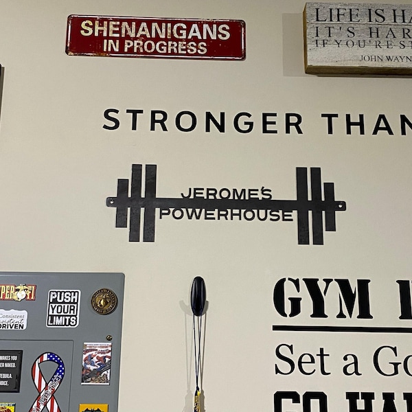 Personalized Home Gym Sign - Work Out - Custom Gym Sign - Workout Wall ...