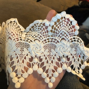 Retro Style Scalloped Lace Cotton Lace in Off white Chic | Etsy