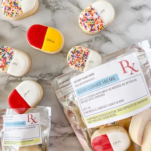 CUSTOMIZABLE Cookie Prescription Label RX Nurse Appreciation Sticker ...