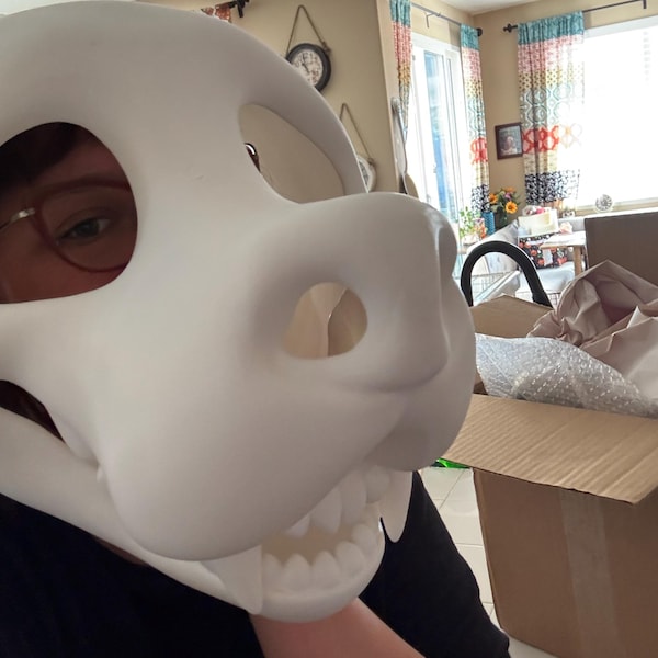 Skull Dog Fursuit Head Base / 3D Printed in PLA / Customizable Options ...