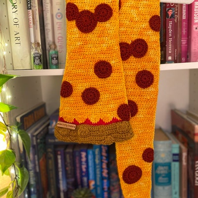 Crochet Pepperoni Pizza Scarf ready to Ship - Etsy