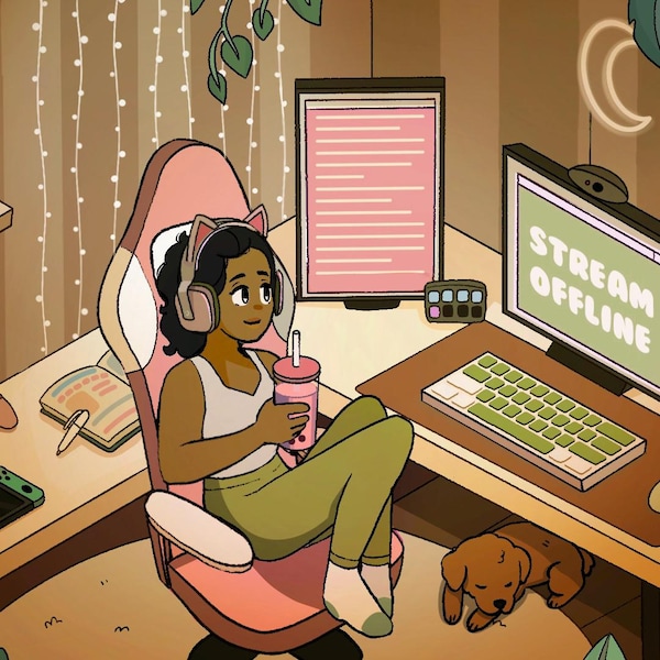 Animated Twitch Overlay With Custom Character - Stream Screen / Dark ...