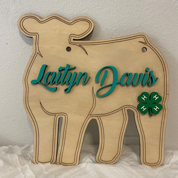 Show Pig Stall Sign With Hanging Name Plate, Wood Livestock Show Sign ...