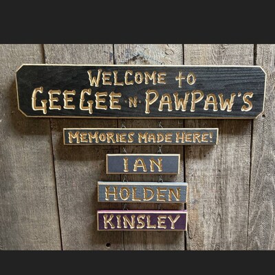 CAMPER, CAMPING,RV Campsite Personalized Carved Wood Sign Set. Hang It ...