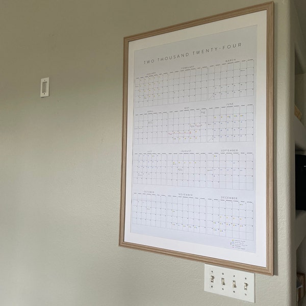 Printable 2024-2025 Academic Wall Calendar 36x24, 24x18, 11x8.5 Posters ...