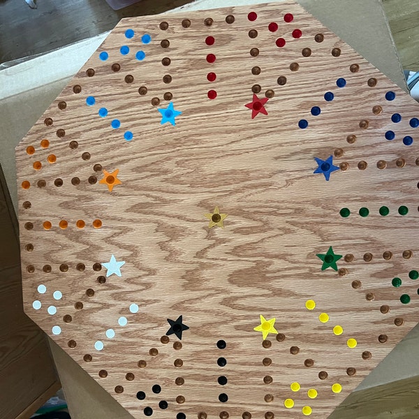 4/8 or 6/8 Player Wahoo Game Board – Deluxe Red Oak – Double-sided ...
