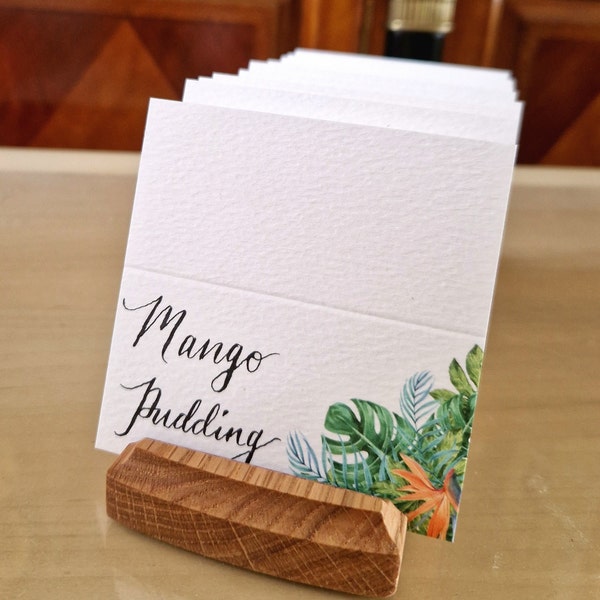 Champagne / Beige Flower Print Wedding Menu Card With Name / Wedding ...