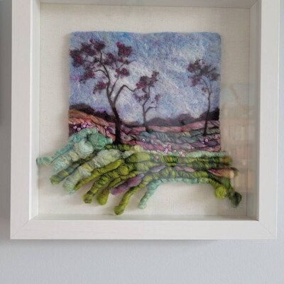 Felt Art, Needle Felted, Tree, Wool Art, Needle Felt Painting, Felt ...
