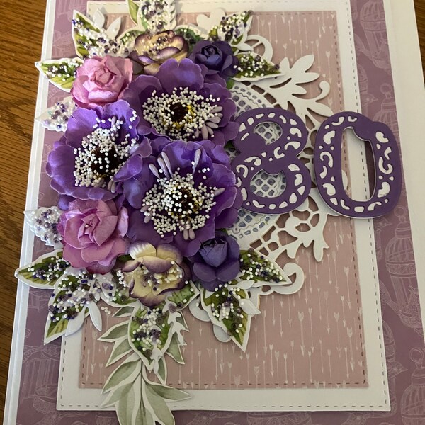 Large Boxed 8x6" Luxury Birthday 3D Card - 30th, 40th, 50th, 60th, 70th ...