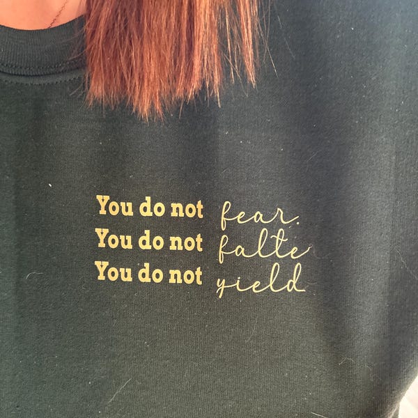 You Do Not Yield Sweatshirt, Bookish Sleeve Print, Throne of Glass ...