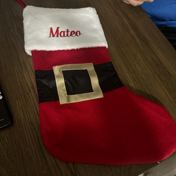 Santa Belt Personalized Christmas Stockings, Personalized Holiday ...