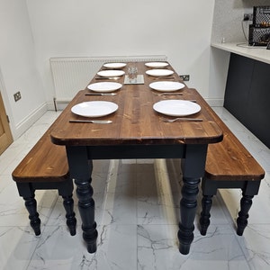 Farmhouse Dining Table 7ft X 3ft and One 6ft Bench in Any - Etsy