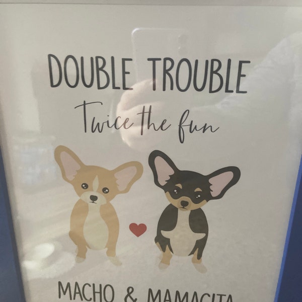 Double Trouble Dachshund Print | Custom Dog Print | Personalised ...