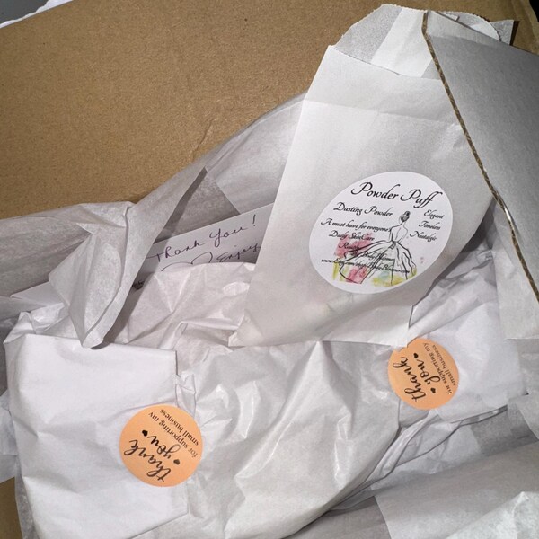 Body Powder Puffdusting Powder Puff Handcraftedvintage Stylelong Wood ...