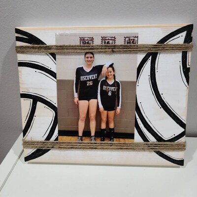 Volleyball Picture Frame/holder, Farmhouse Style, Coaches Gift, Team ...