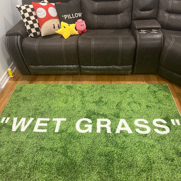 Vibrant High Quality Green Grass Area Rug • Machine Washable ...
