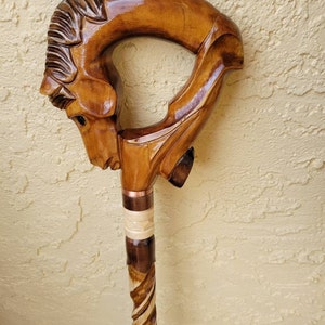 Phoenix Cane Walking Stick Wooden Carved Hand Head Walking Cane Old ...