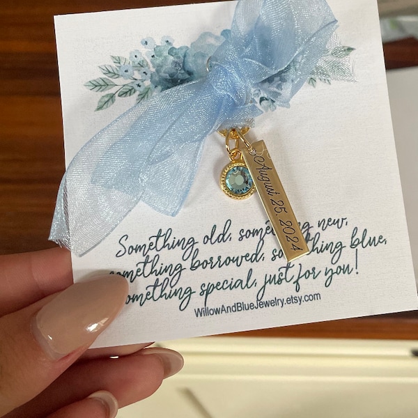 Engraved Bride Gift From Mom Friend, Something Blue for Bride ...
