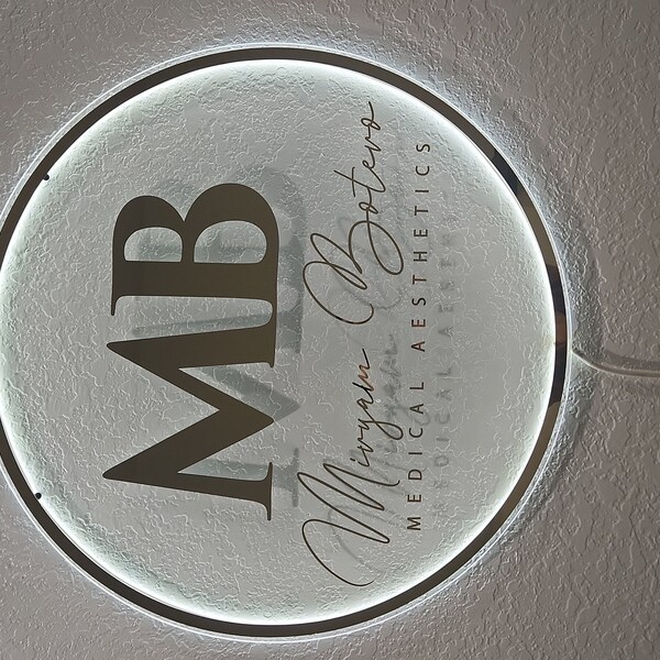 Personalized Business Logo Signage, Round Hanging Acrylic Sign Board ...