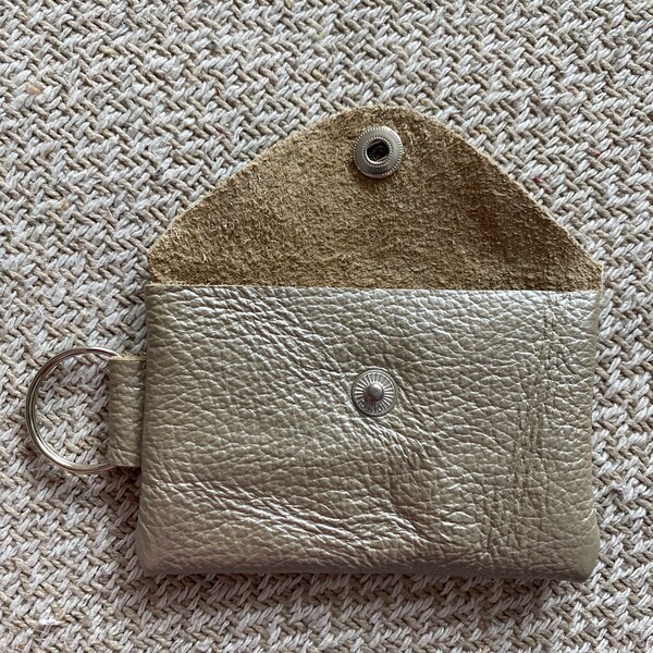 Leather Coin Bag Keychain // Coin Purse Key Chain // Keyring // Leather ...