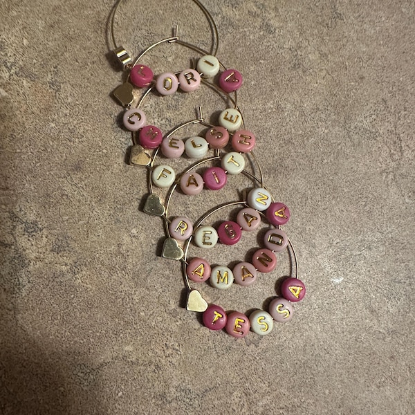 Custom Bracelet Stack | Beaded Name Bracelet | Mama Stackable Bracelets | Heishi Clay Bead Word ...