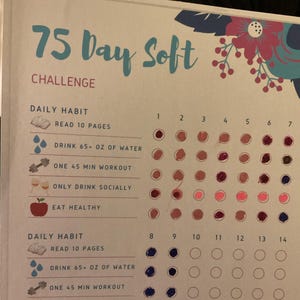 75 Day Soft Challenge | Digital Download | Printable | Habit Tracker - Etsy