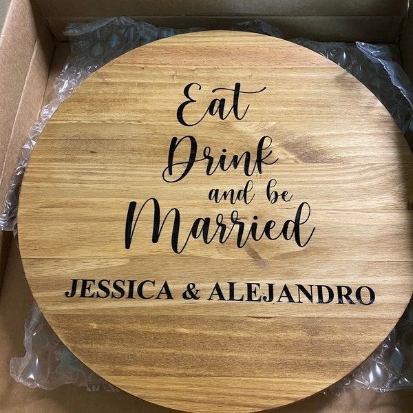Eat Drink & Be Married Custom Tray, Tray With Handles, Charcuterie ...
