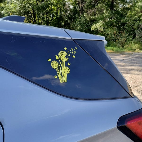 Dandelion Car Decal, Car Decals for Women Cute, Floral Decals Car ...