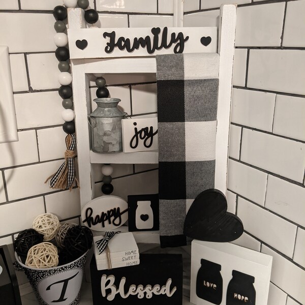 Rae Dunn Inspired, Home Decor, Farmhouse Decor, Rustic Decor, Tiered ...