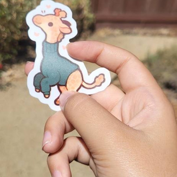 Turtleneck Giraffe Sticker / Cute Animal Sticker / Laptop Sticker ...