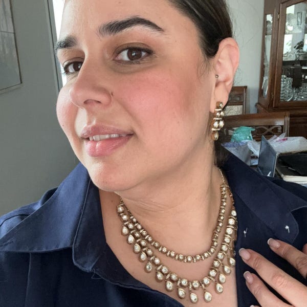 Fine Gold Finish Emerald Green Doublet Stones Uncut Moissanite Polki ...