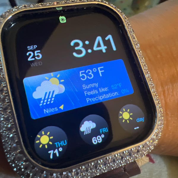 Silver Apple Watch Case Large 3.5mm Lab Diamonds Bezel Apple Watch ...