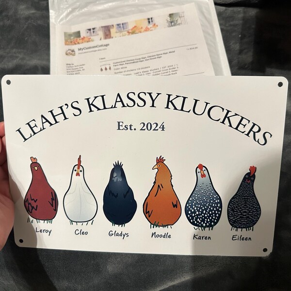 Customized Chicken Coop Sign, Chicken Name Sign, Metal Farm Sign ...