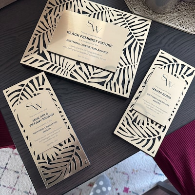 Modern Laser Cut Steel Trophy, Corporate Award, Unique Metal Prize for ...