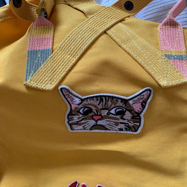 Peeping Cat Iron-on Patch, Cat Badge, Kitty Animal Decorative Patch ...